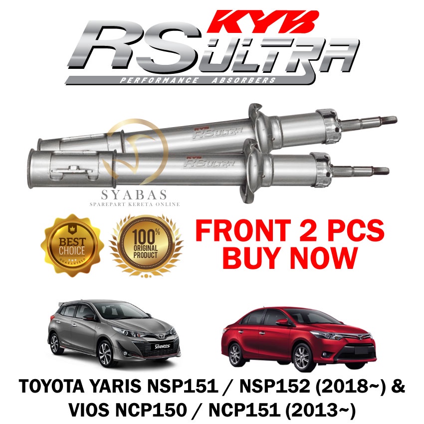 TOYOTA VIOS NCP150 (2013~) & YARIS NSP151 (2018~) FRONT / REAR / SET ORIGINAL ABSORBER KYB RS ...