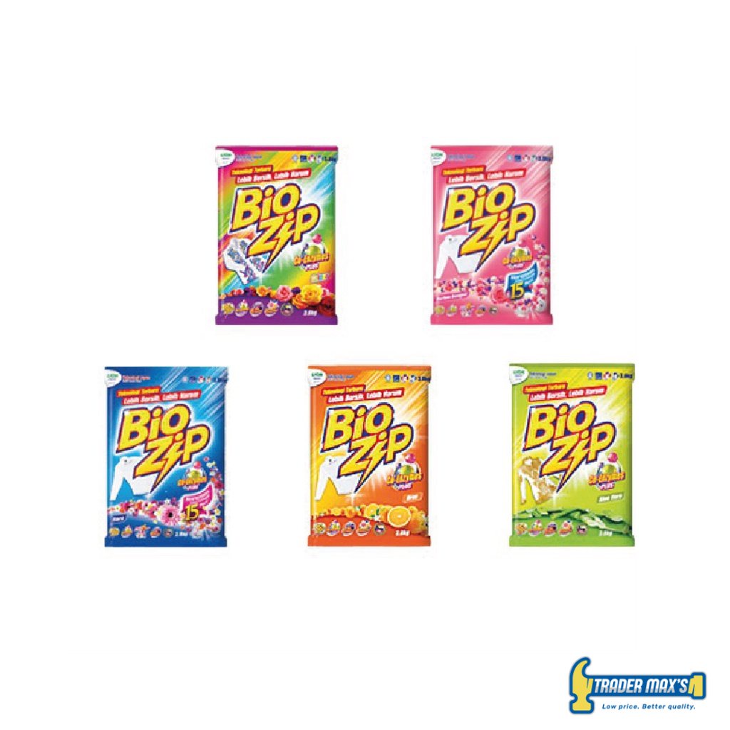 BIO ZIP Detergent Powder -Colour/Aloevera/Floral/Orange/Parfum Bouquet ...