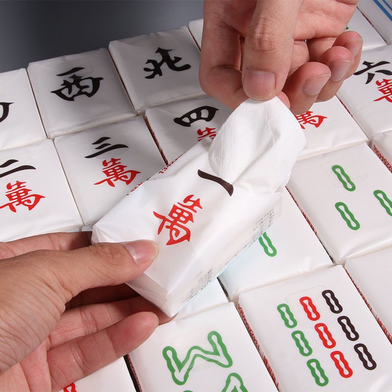 Mahjong Handkerchief Paper Portable Small Package Paper Towel Mahjong ...