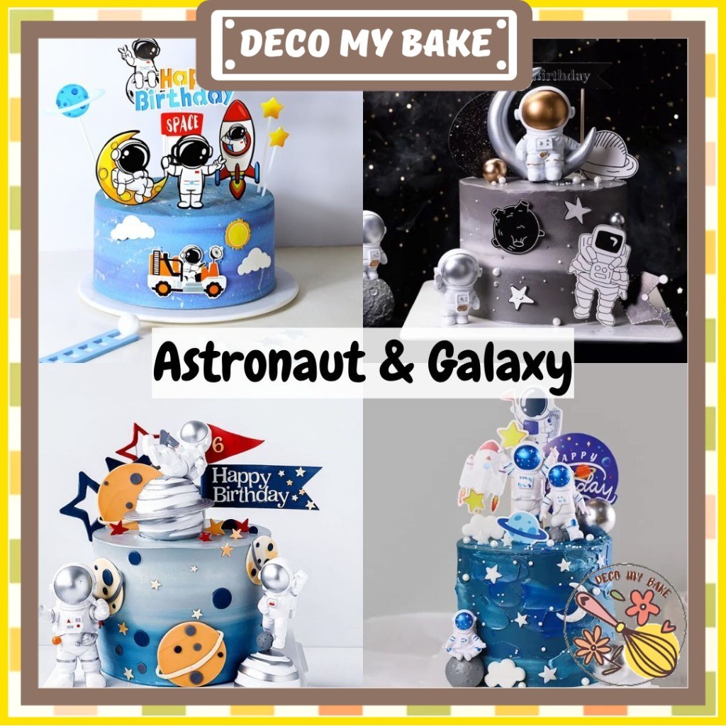 DMB Astronaut Galaxy Birthday Cake Decoration Cake Topper Kek Hiasan ...