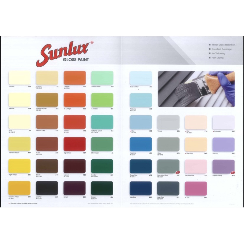PAGE 1 SUNLUX GLOSS PAINT/ CAT KAYU BESI/ 1L (READY STOCK) (LOWEST ...