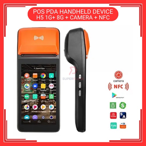 SUUDEN H5 Android 8.1 1G Plus 8G Plus Camera NFC Handheld POS PDA Receipt Printer Grabfood ...