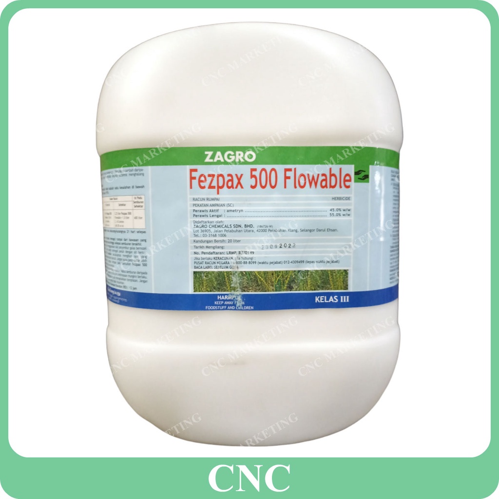 20L Fezpax 500 Flowable Zagro Ametryn 45% Racun Rumput Rumpai Herbicide ...