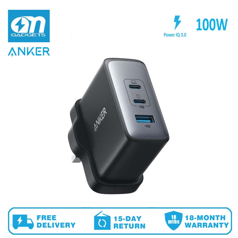 Anker A2145 736 Charger (Nano II 100W), 3-Port Fast Compact Wall ...