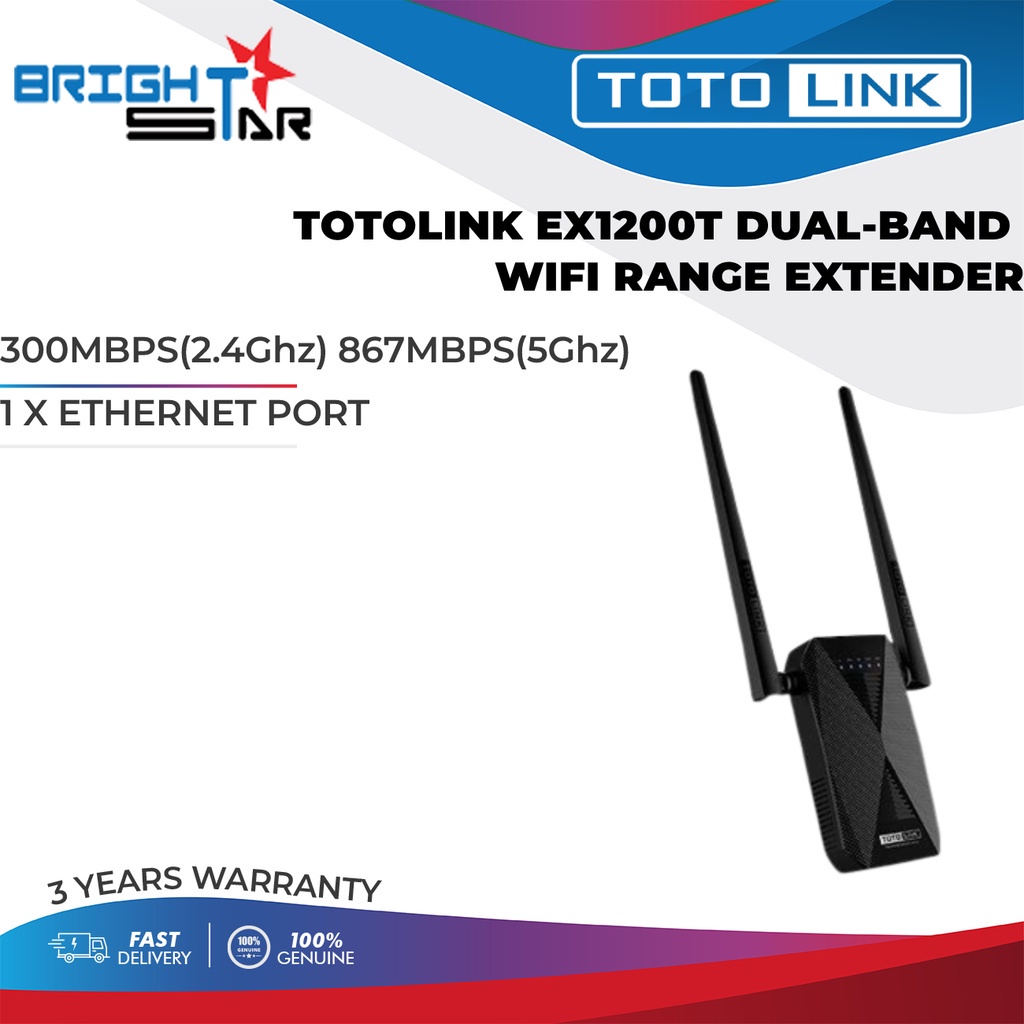 TOTOLINK EX1200T DUAL-BAND WIFI RANGE EXTENDER / 300MBPS(2.4Ghz ...