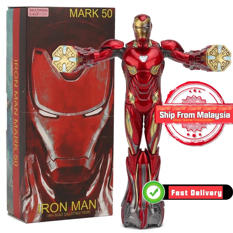 Crazy Toys MARK 50 Iron Man MK50 1/6 Statue Action Figure 33cm Team of ...