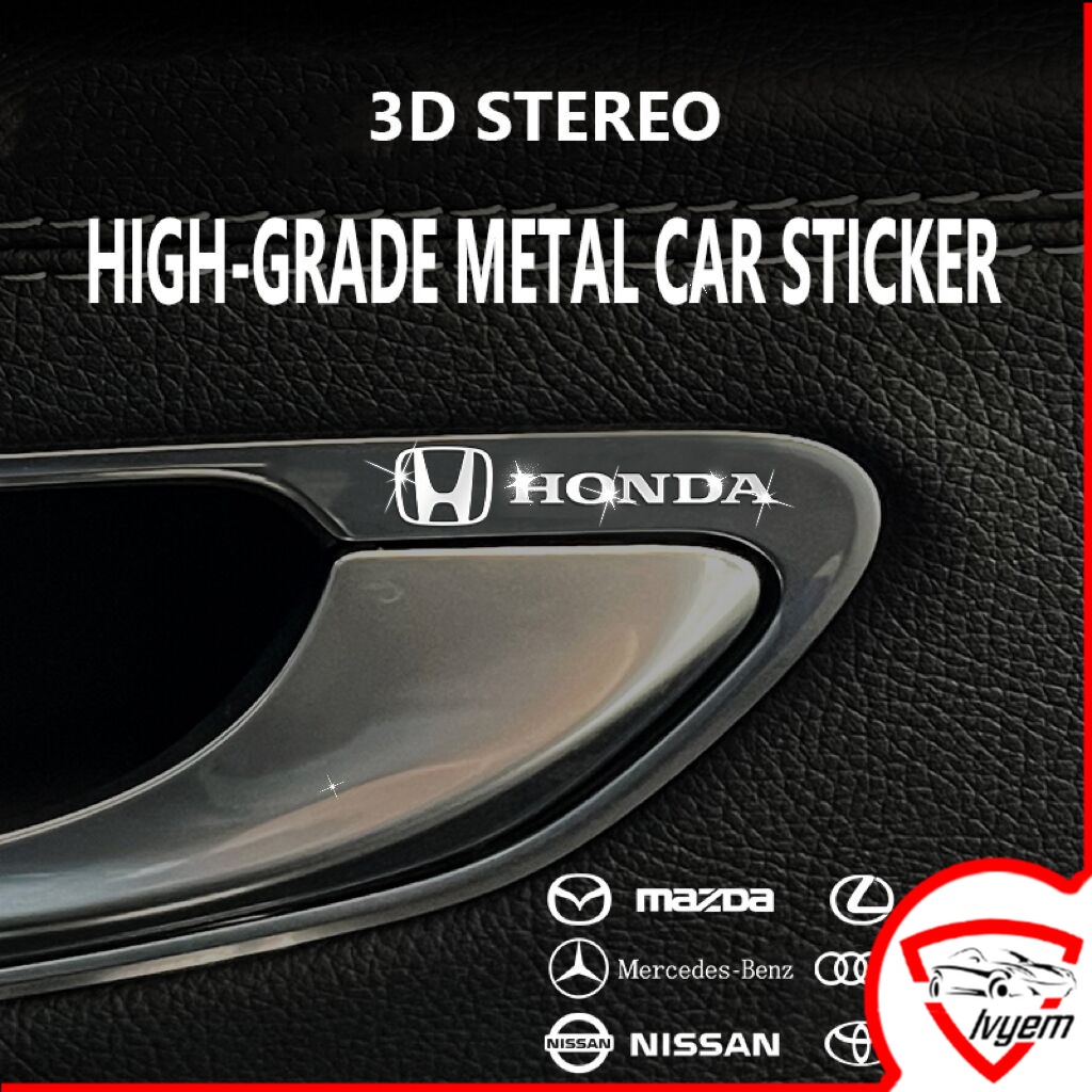 1PC 4.5CM 3D Car Logo Metal Sticker Car Interior Steering Wheel Central ...
