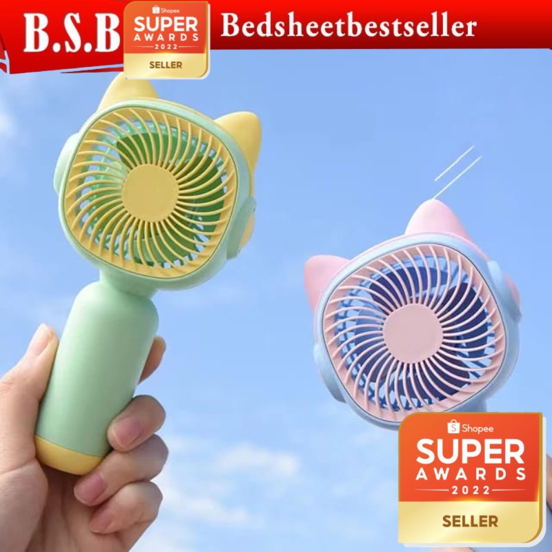 B.S.B Small Fan Handheld USB Charging Mini Rabbit Ear Portable Office ...