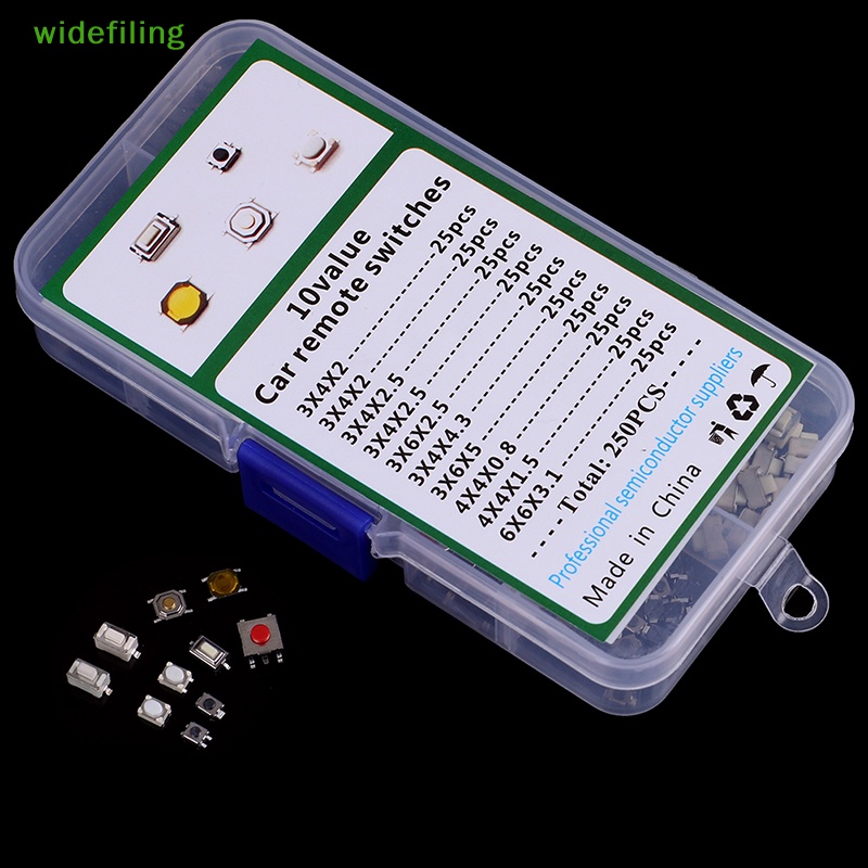 widefiling 250Pcs 10 Types Tactile Push Button Switch Car Keys Button ...