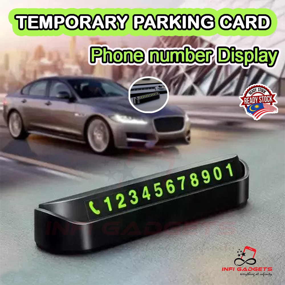 Car Temporary Parking Number Plate Phone Number Display Card Kad ...