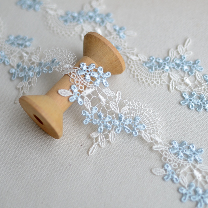 1 Yard Blue Lace Flower Fabric Lace Decoration Diy 5CM Wide | Shopee ...