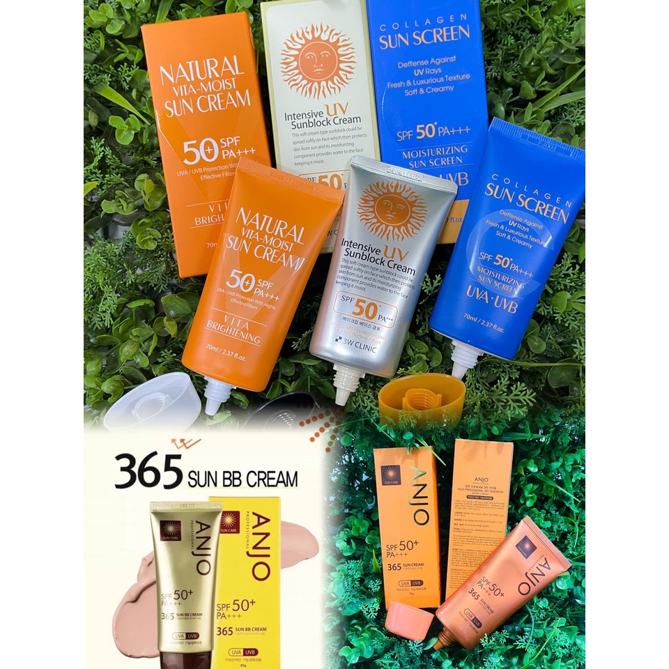3W CLINIC INTENSIVE UV SUNBLOCK CREAM SPF 50+ PA+++ / ANJO | Shopee ...