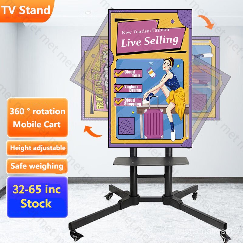 360° Rotating Tv Stand Universal Conference Meeting Class Live LED LCD ...
