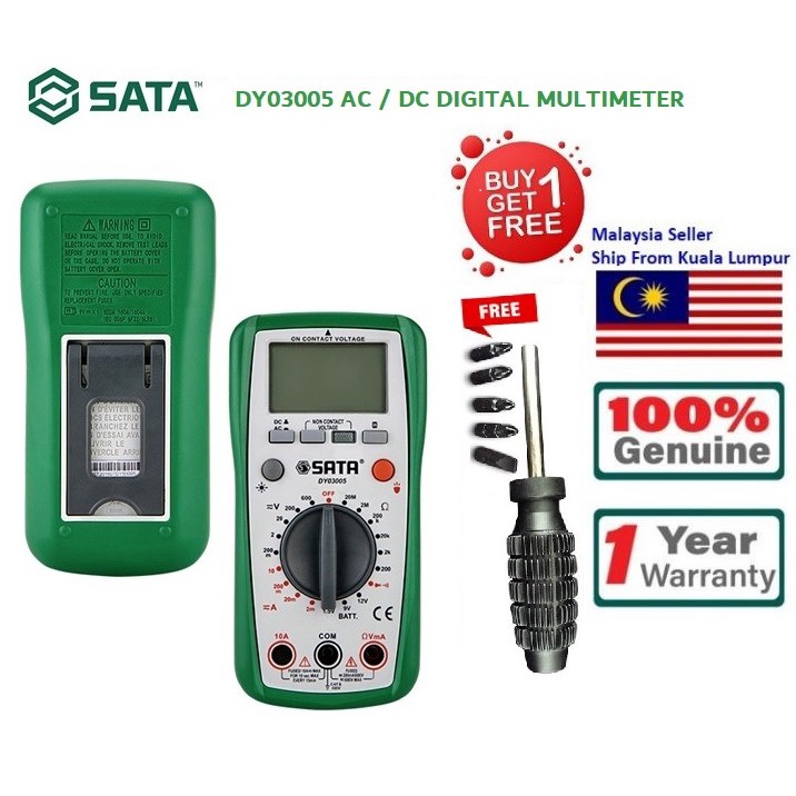 SATA DY03005 AC/DC DIGITAL MULTIMETER (VOLTAGE&CURRENT) | Shopee Malaysia