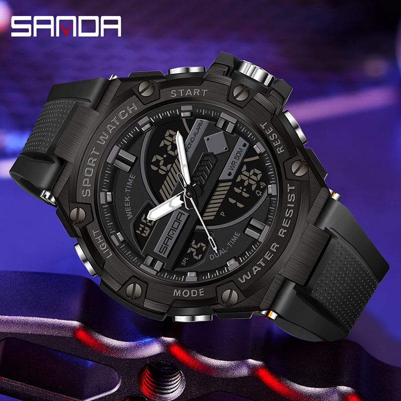 Sanda Military Luxury Multi Display Men's Electronic Quartz Waterproof ...