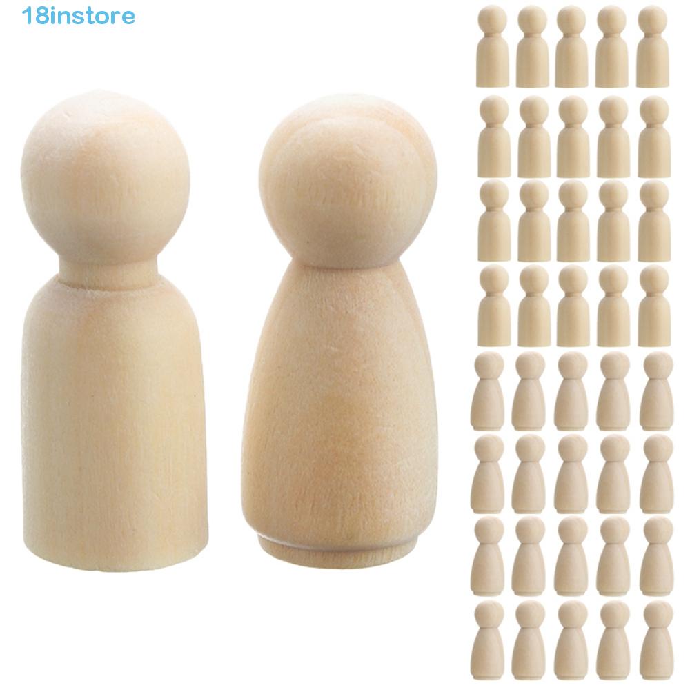 INSTORE Wooden Peg Doll for Children Kids 20pcs Natural Wood Puppets ...