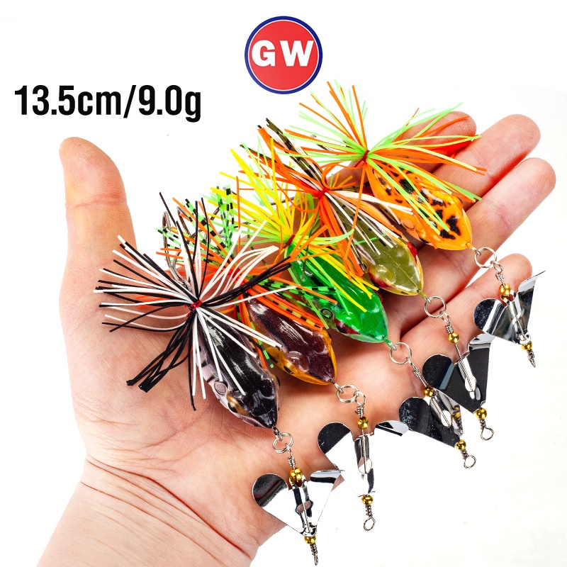 13.5cm/9g 1Pcs Micro Spoon Fishing Casting Lure Soft Frog Topwater Fish ...