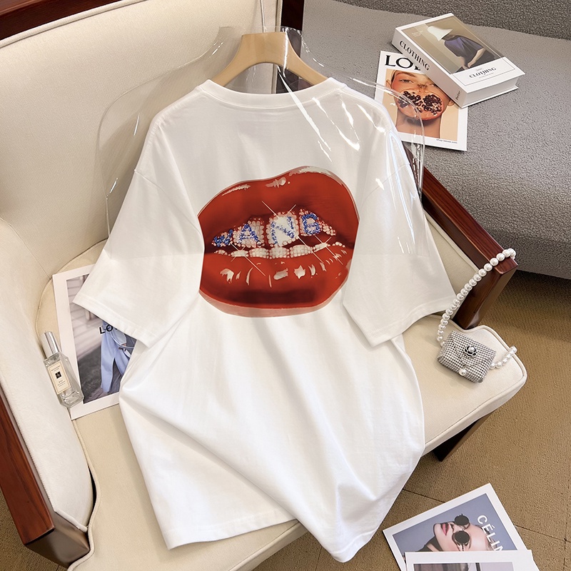 100 Cotton Summer Personality Print 2023 New Plus Size Women T Shirt
