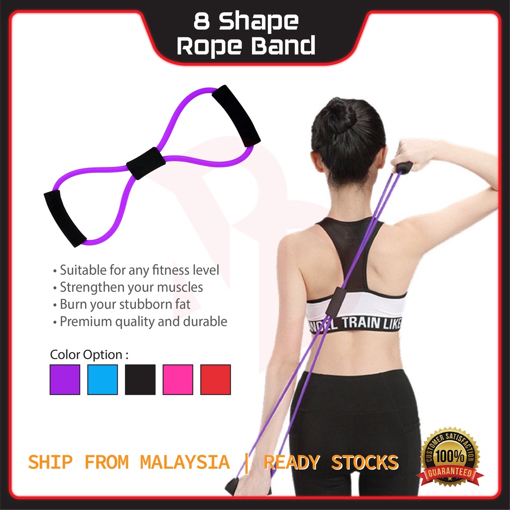 8 Shape Rope Band High Strength Resistance Elastic Band Stretching Yoga ...