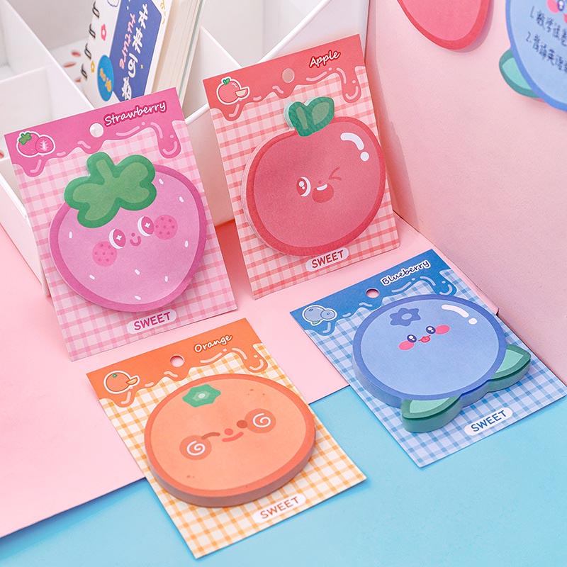 Fruit Series Sticky Notes Student Message Stickers Cartoon Memo Notes ...