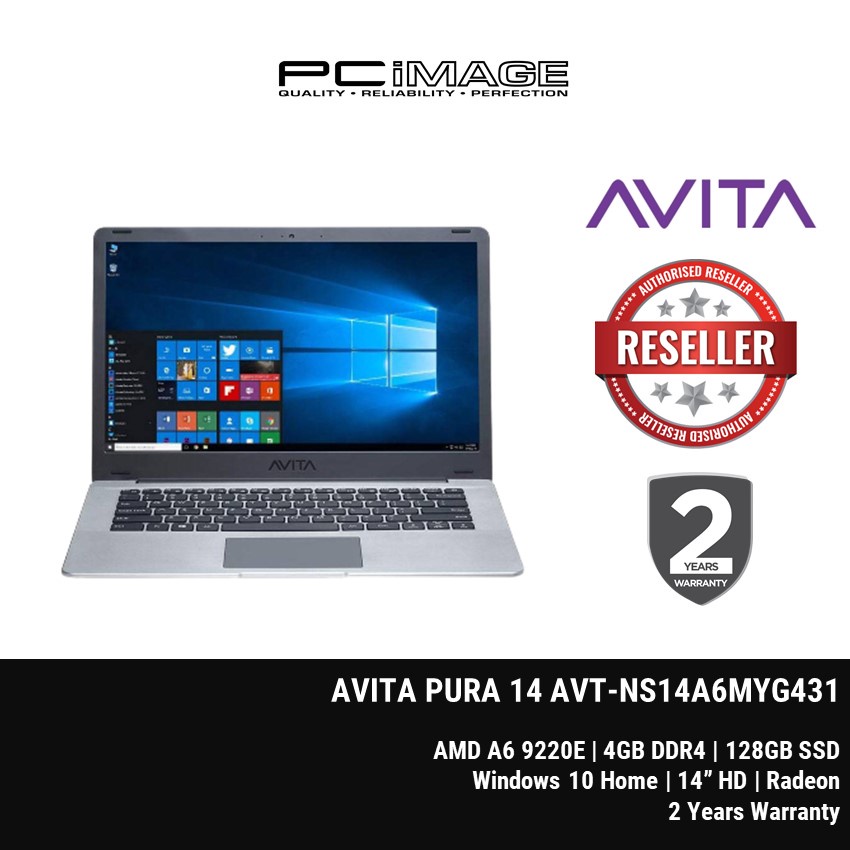 AVITA PURA 14 AVT-NS14A6MYG431 14" Laptop Black/ Grey (A6 9220E, 4GB ...