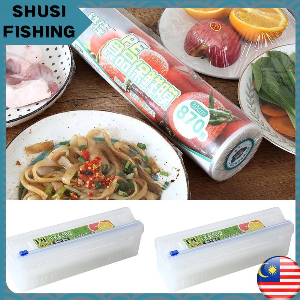 PVC Cling Film Cutter Box Plastic Food Wrap Dispenser with Slide Cutter ...