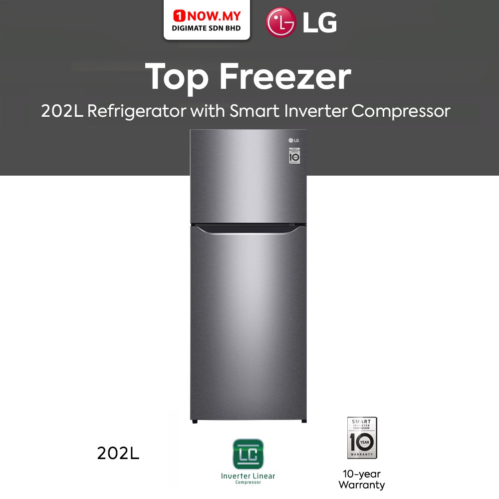 LG 202L Inverter Top Freezer Refrigerator GN-B202SQBB | Multi Air Flow ...