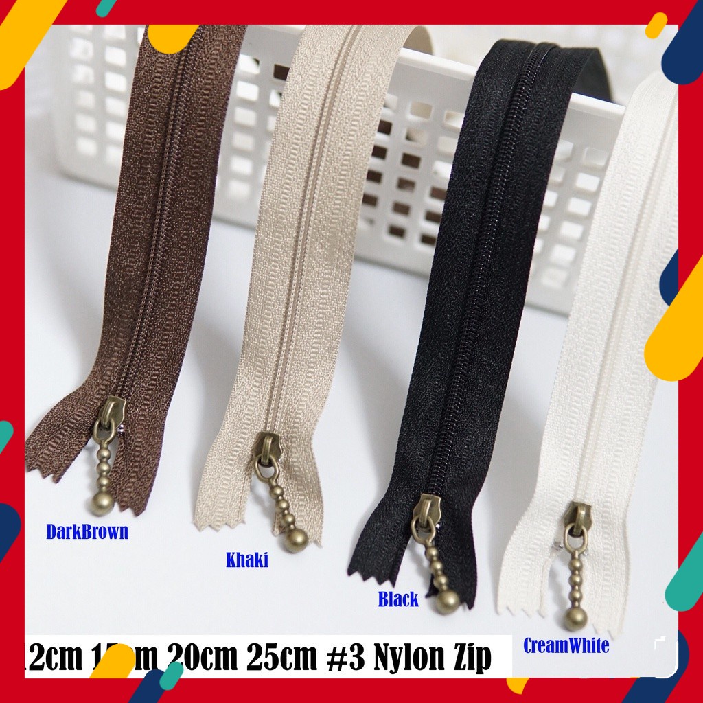 12cm Zip 15cm Zip 20cm Zip 25cm Zip #3 Nylon Zipper Nylon Zip for Craft ...