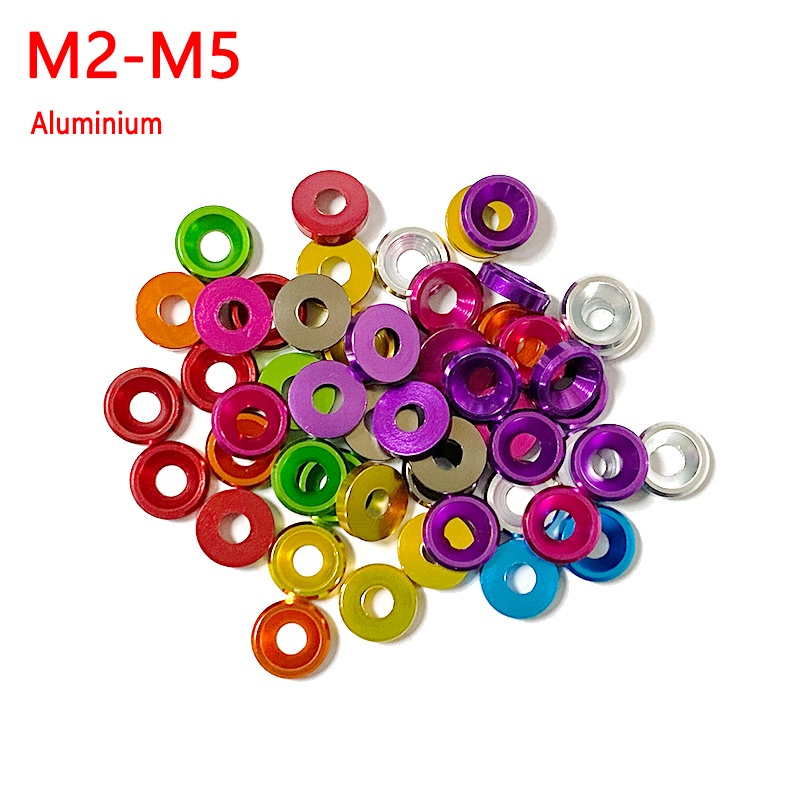 Aluminum Hex Washer M2 M2.5-M5 Countersunk Washer Umbrella Flat Head ...