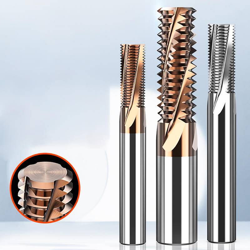 1PC HRC65 Tungsten Carbide 3 Fluids 4 Blades carbide Full Tooth Thread ...