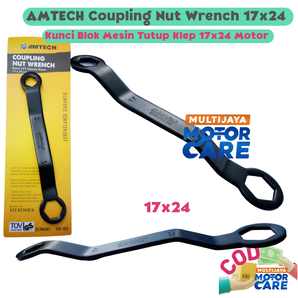 MESIN HITAM Amtech Coupling Nut Wrench 17x24 Engine Block Lock Valve ...