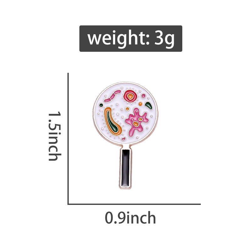 Creative Microscope Petri Dish Enamel Pins Cartoon Medical Science ...