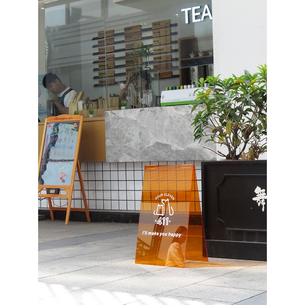 Customized Ins Acrylic Floor Stand Triangle Stand Billboard Customized ...