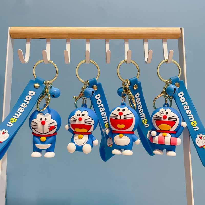 Anime Doraemon Cartoon Keychain Cute Figure Pendant Creative Backpack ...