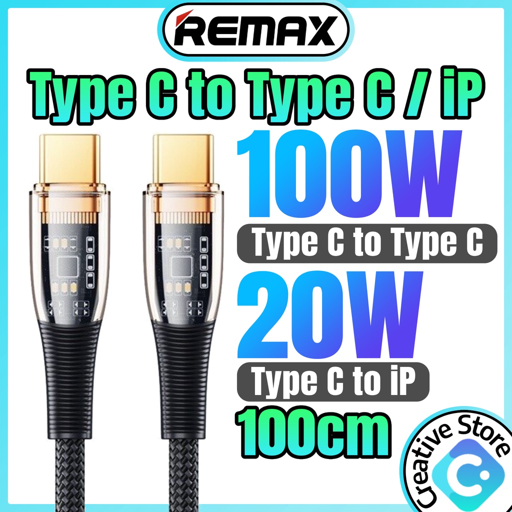 Remax Cable 1 Meter Cable 100W Super Fast Charging Cable Type C to Type ...