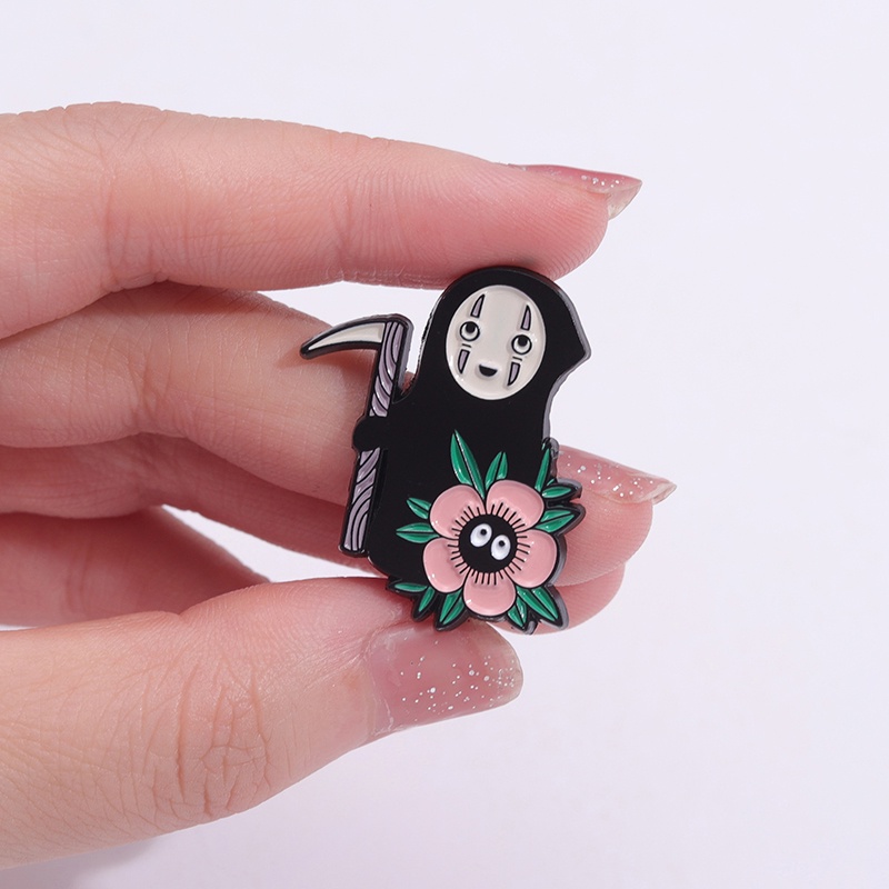 Ghibli Anime No Face Man Enamel Pin Classic Spirited Away Brooch Badges ...