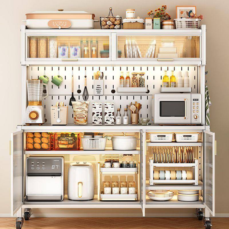 Elevated kitchen storage rack, multi-layer iron dining cabinet ...