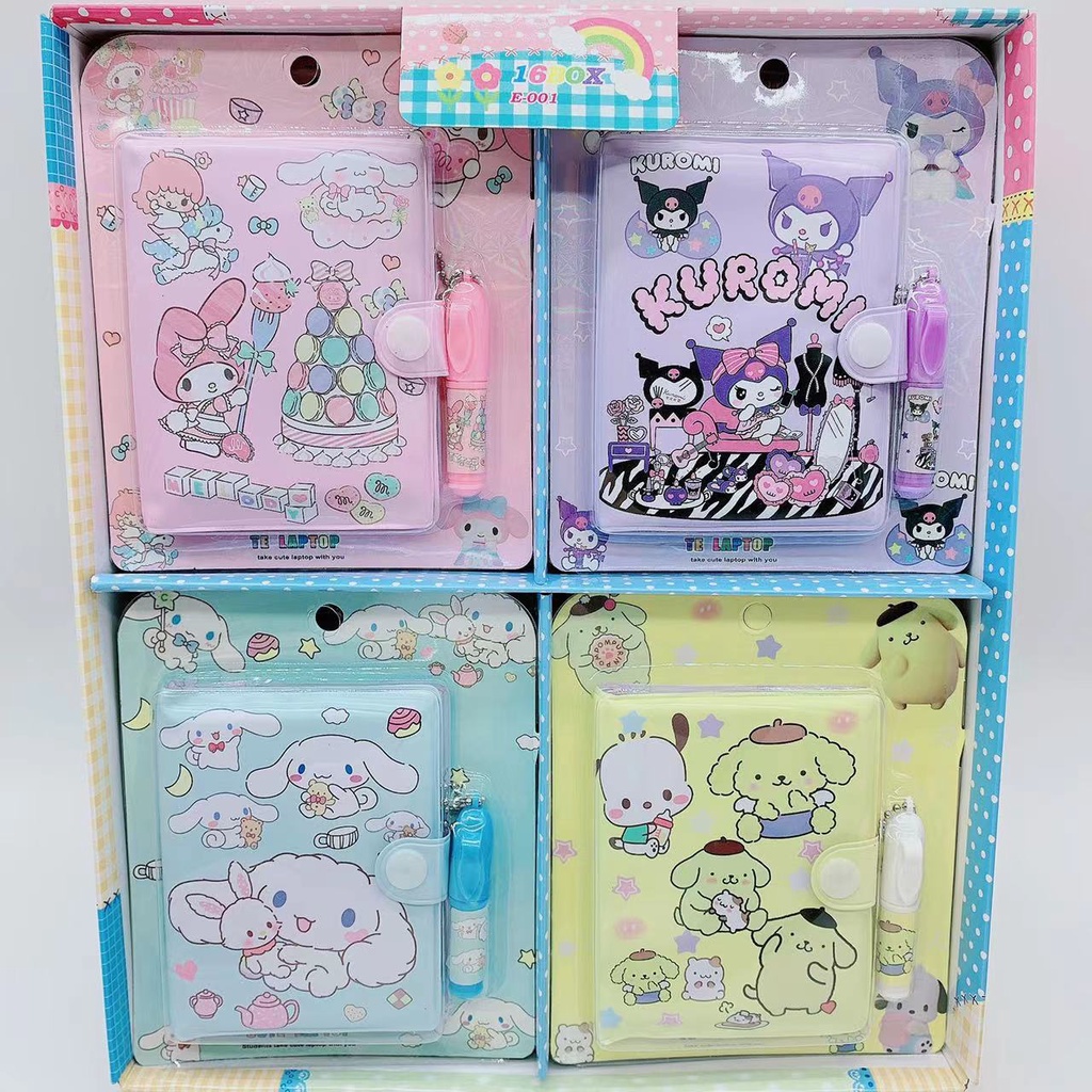 Sanrio notebook New Cartoon Handbook Sanrio Kuromi Button notebook Cute ...