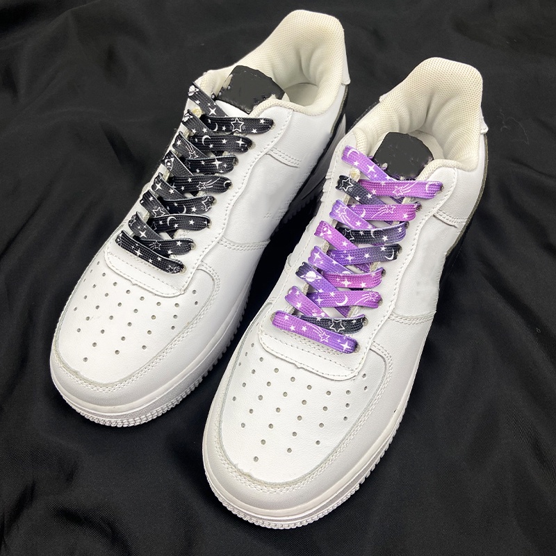 Flat Shoe Laces Love Heart Star Moon Sky Smoke Purple Shoelace Cute ...