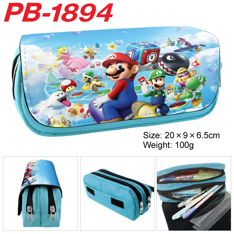 Nintendo Super Mario Cartoon Canvas Double-layer 3D Zipper Pencil Case ...
