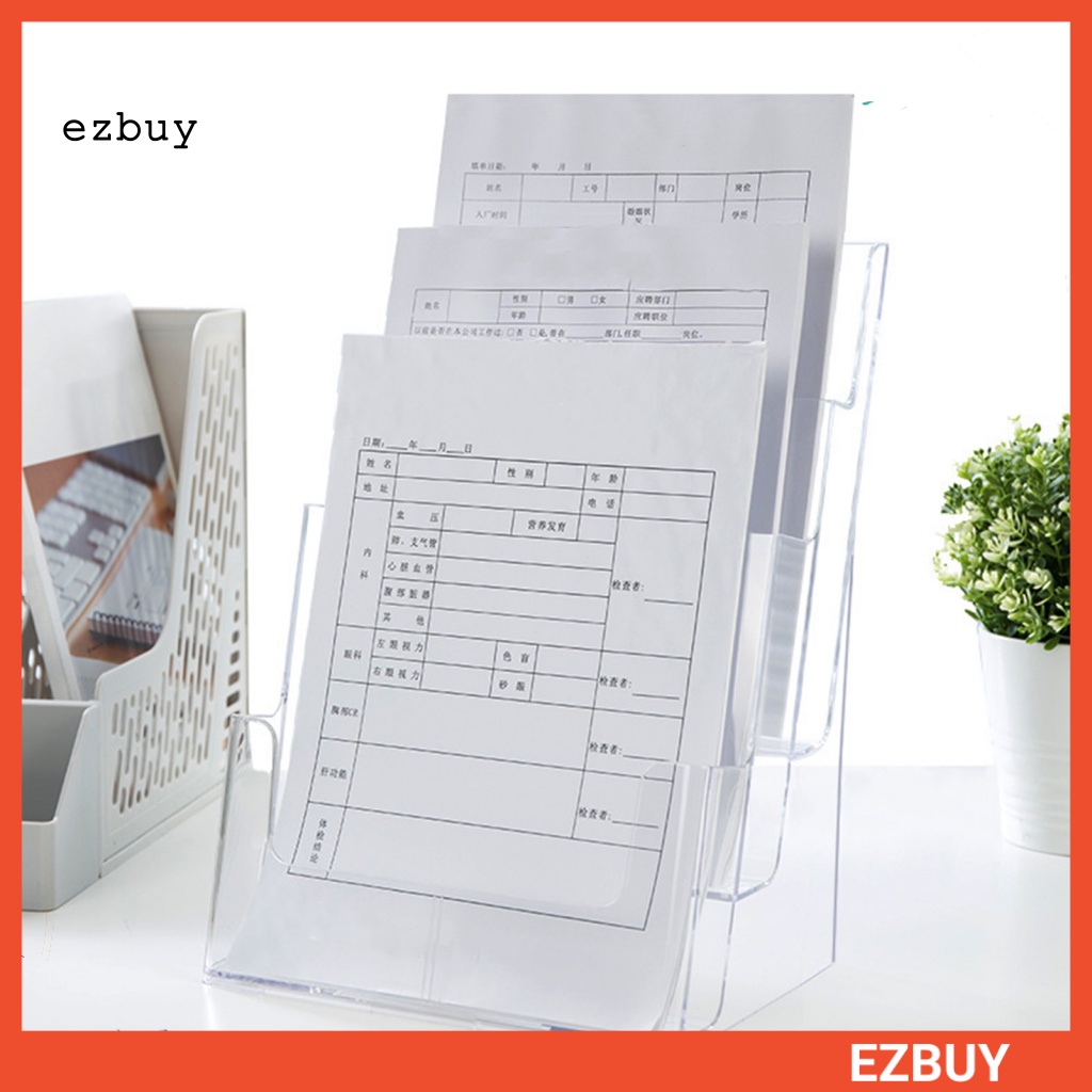 [EY] Magazine Rack Acrylic Brochure Holder 3 Tiers A4 Size Versatile ...