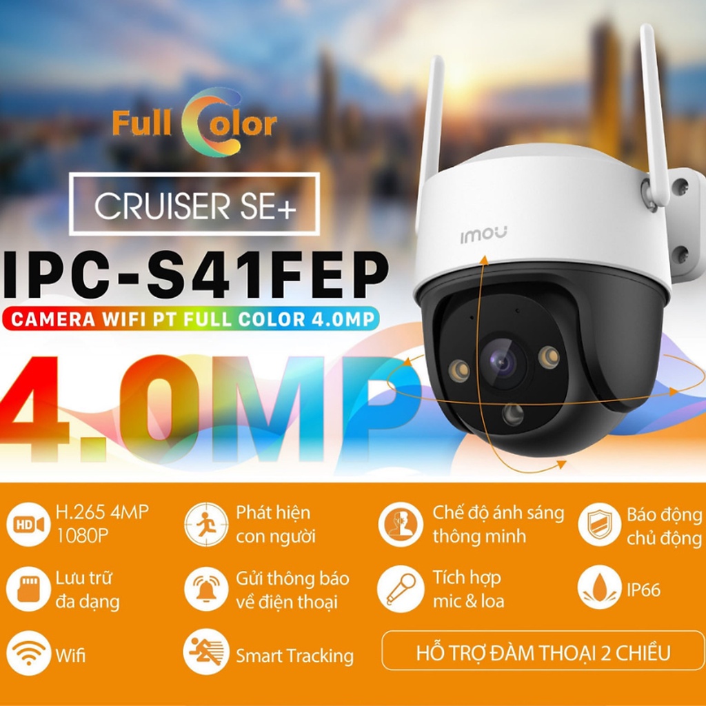 Imou Cruiser SE+ S41FEP 4MP Wifi Camera, 2-Way Talk, Night Color ...