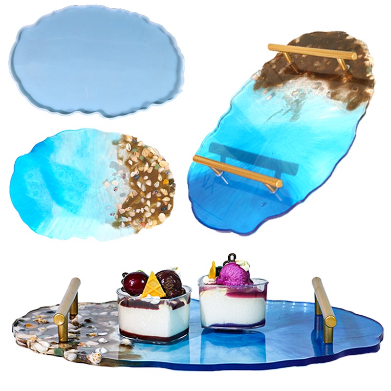 Diy Epoxy Resin Tray Mold Oval Irregular Tray Silicone Mold Storage ...