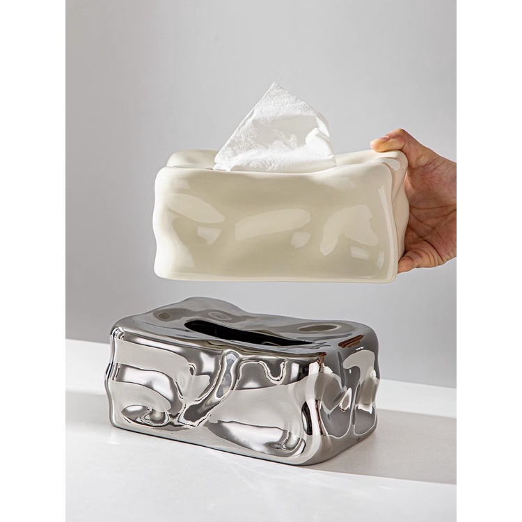 New Product Creative Silver Tissue Box Tissue Storage Box Living Room ...