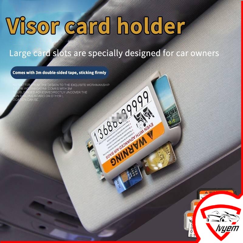 Universal Car Card Holder Car Card Inserter Paste Type Card Clip ...