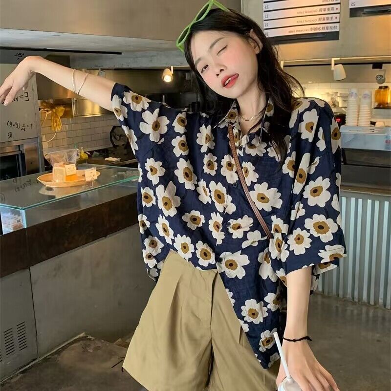 Summer vintage sweet polo collar shirt women's design sense niche Hong ...