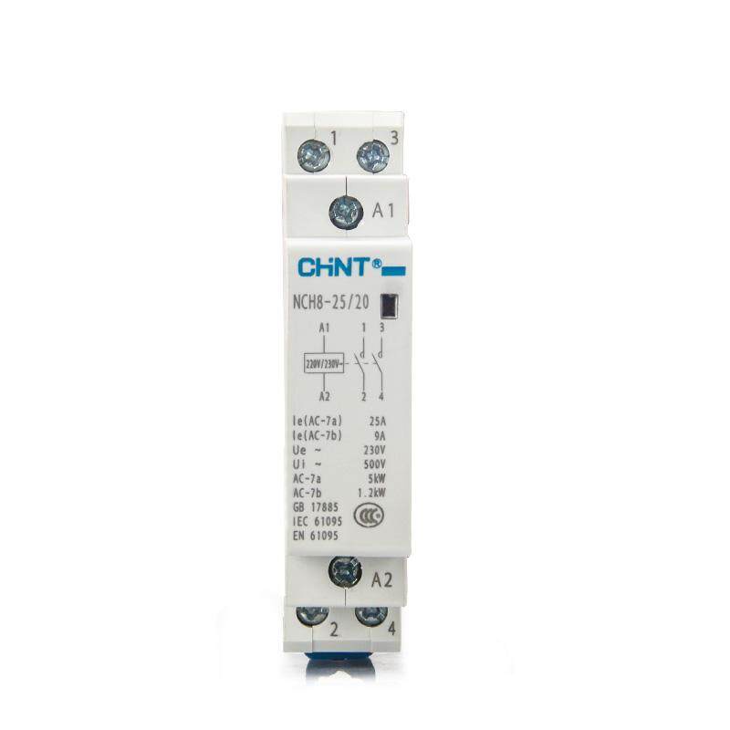 CHINT Mini single-phase AC contactor 220V Din Rail Type NCH8-25/20 two Normally Open 2P 25A ...