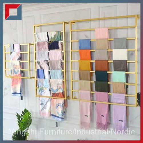 Scarf display rack Scarf rack Black wall wrapping paper Shawl pants ...