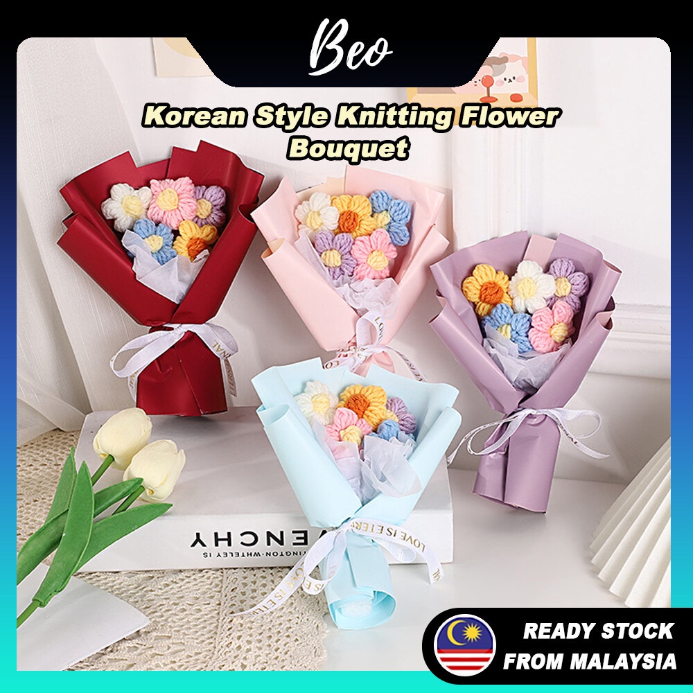 Korean Style Flower Bouquet Knitting Crochet Gift Teacher, Mother's Day ...