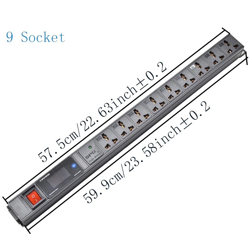Multifunctional Digital Display Meter Pdu Surge Protection Universal Hole Expansion Socket C14